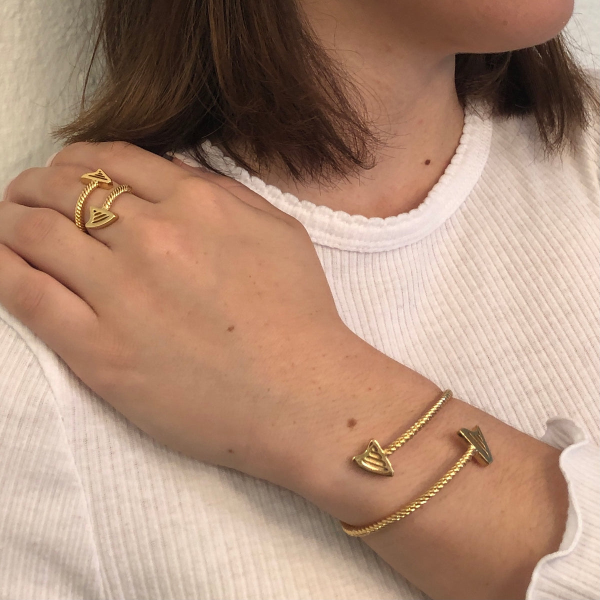 24K Gold Plated ROPE HARPS RING – HarpJewelry.com